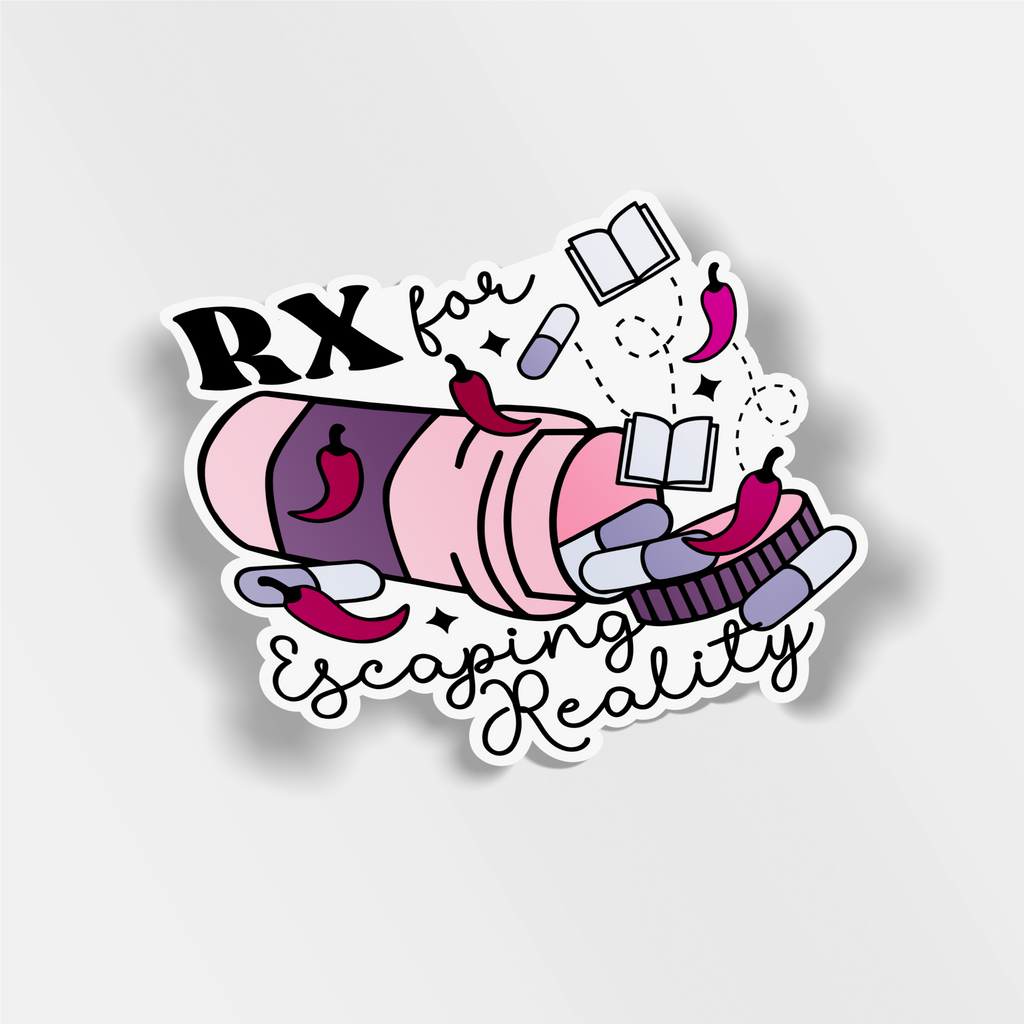 rx for escaping reality vinyl sticker – Tortie & Co
