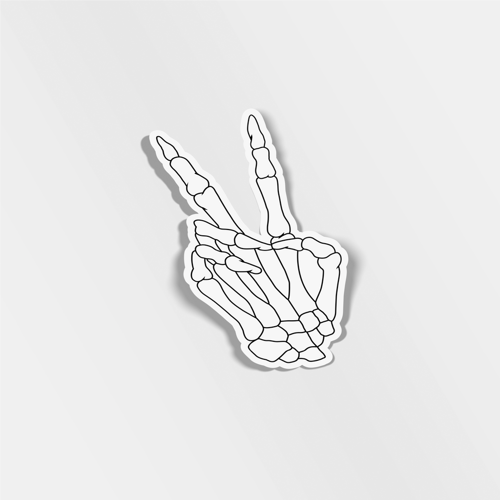 skeleton peace sign vinyl sticker – Tortie & Co