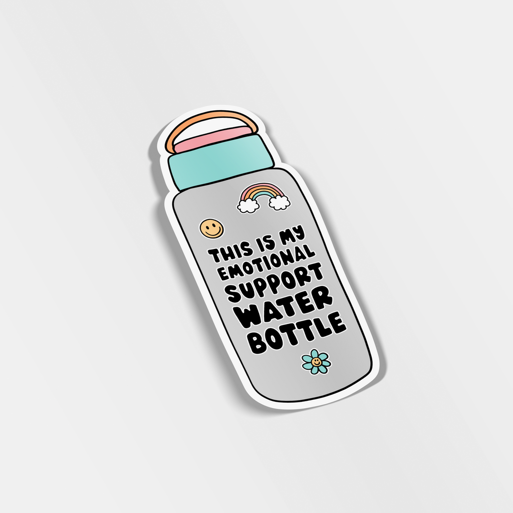 emotional support water bottle vinyl sticker – Tortie & Co