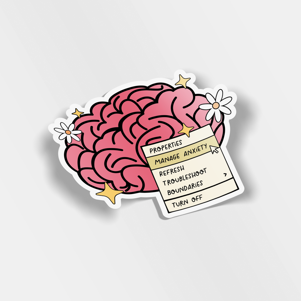 anxiety brain vinyl sticker – Tortie & Co